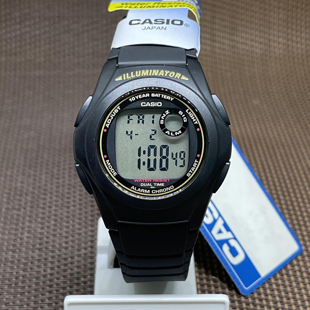 Casio F-200W-9A Digital Dual Time Round Face Black Resin Sport Watch | Shopee Singapore