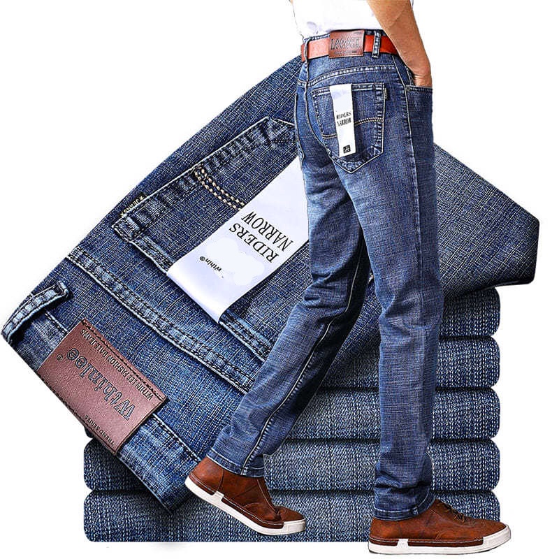 [28-40] Stretch Jeans Men Straight Cut Comfortable and Breathable Work ...