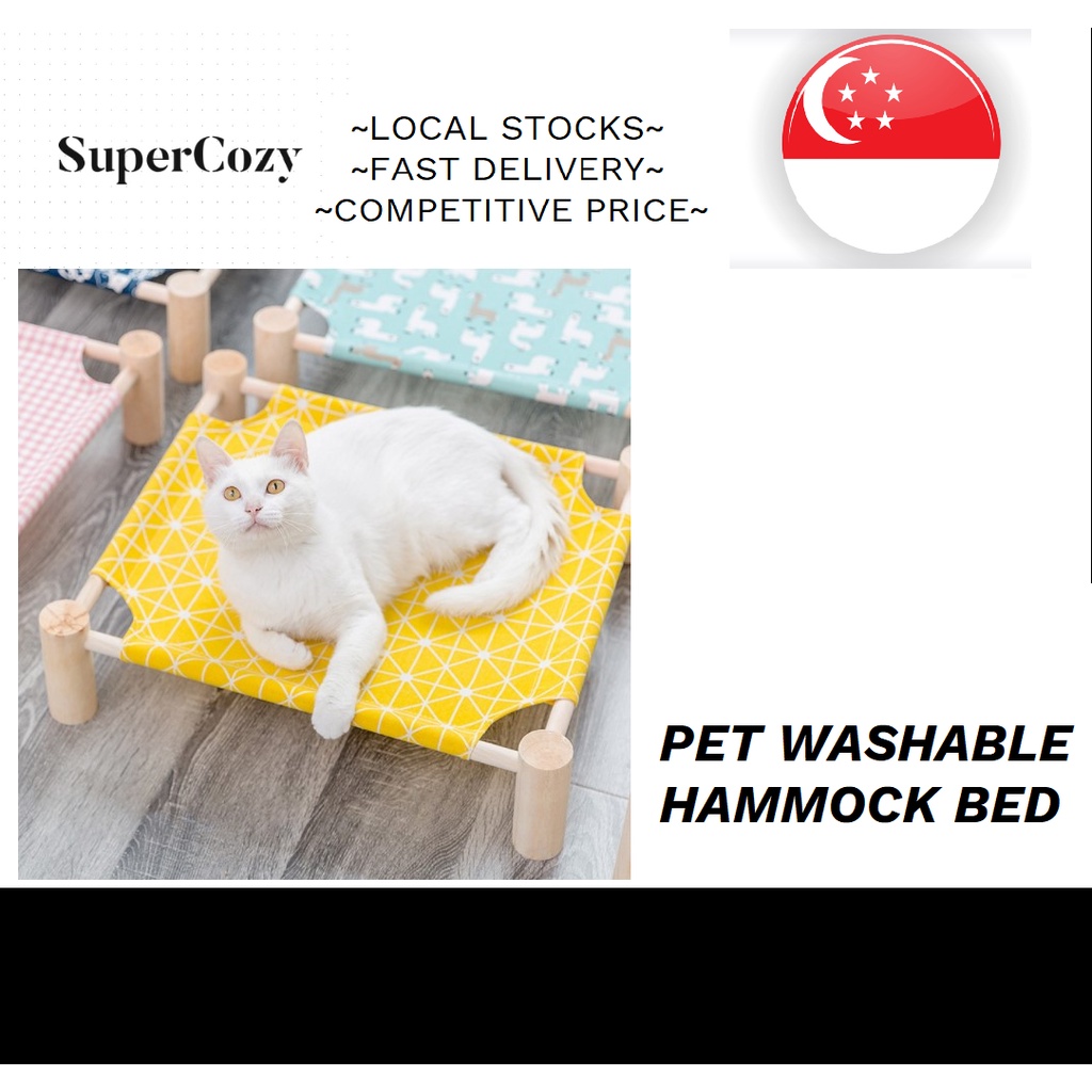 👍CHEAPEST!!!👍 Pet camping bed cat bed dog bed washable hammock wooden ...