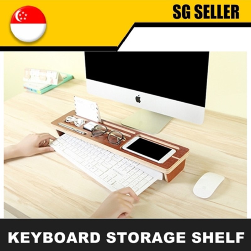 Office desk storage racks wooden desk debris computer keyboard racks ...