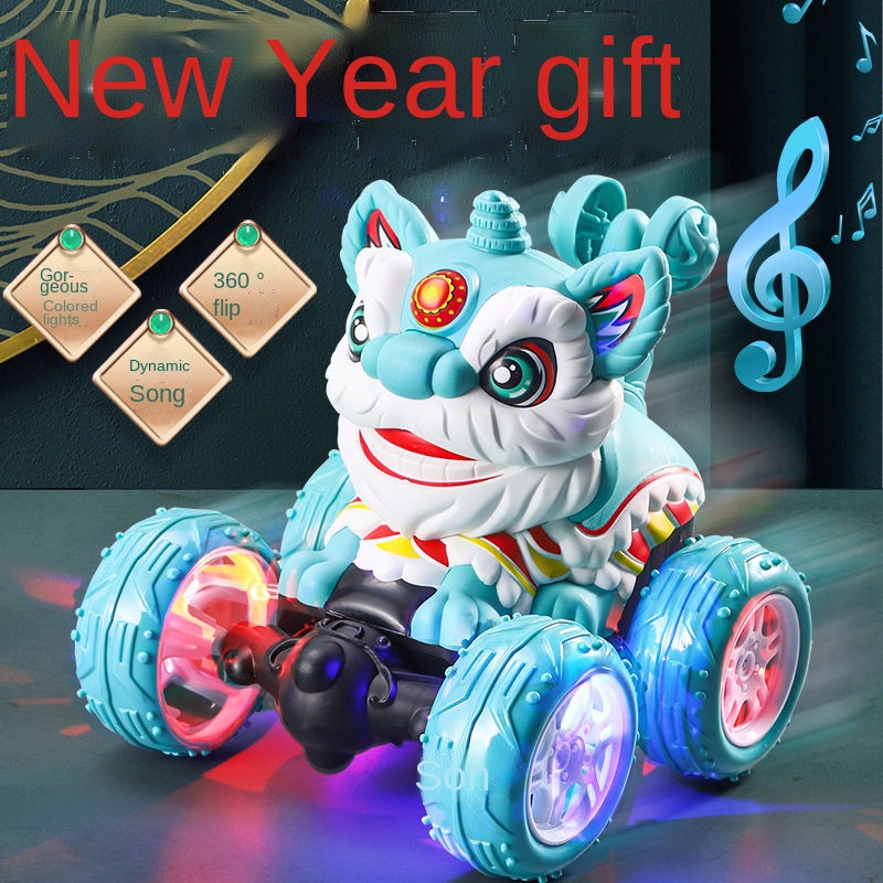 A158⭐Stunt Dump Car & Lion Dance Remote Control Toy | Electric RC Flip ...