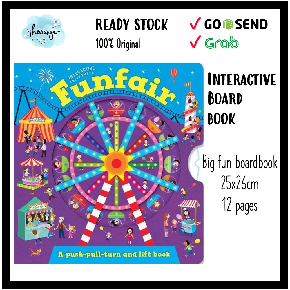 Interactive Adventure FUNFAIR Board Book Push Pull Turn Lift Children's ...