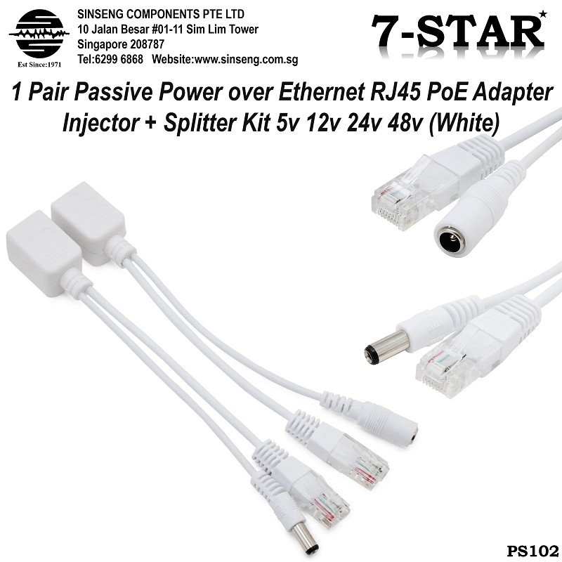 POE Splitter - Power over Ethernet Passive PoE Adapter Injector ...