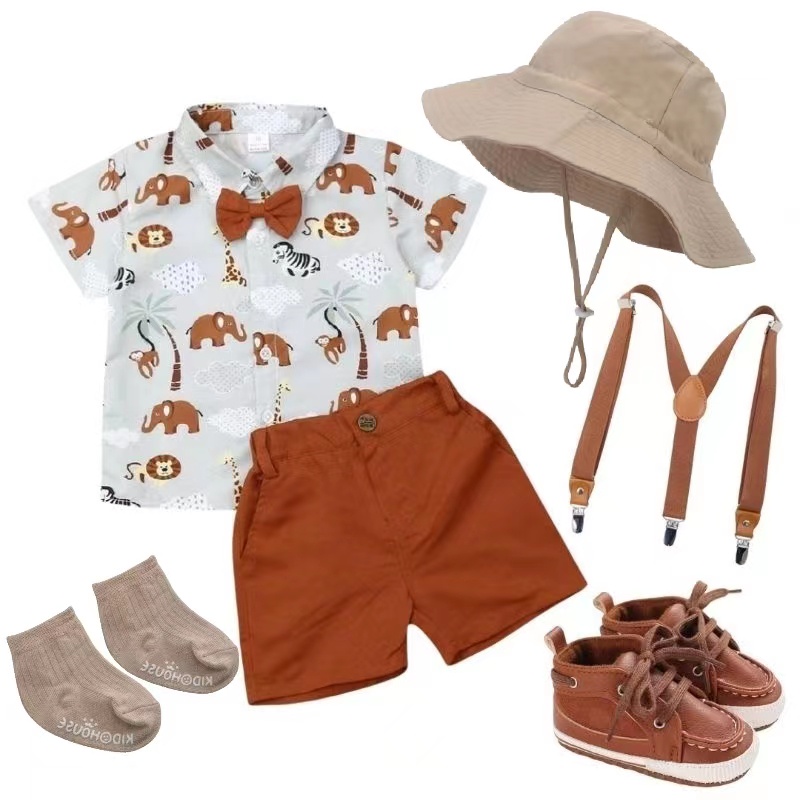 Baby Boy Zoo Keeper Safari Birthday Photoshoot Outfit (Nol Set ...