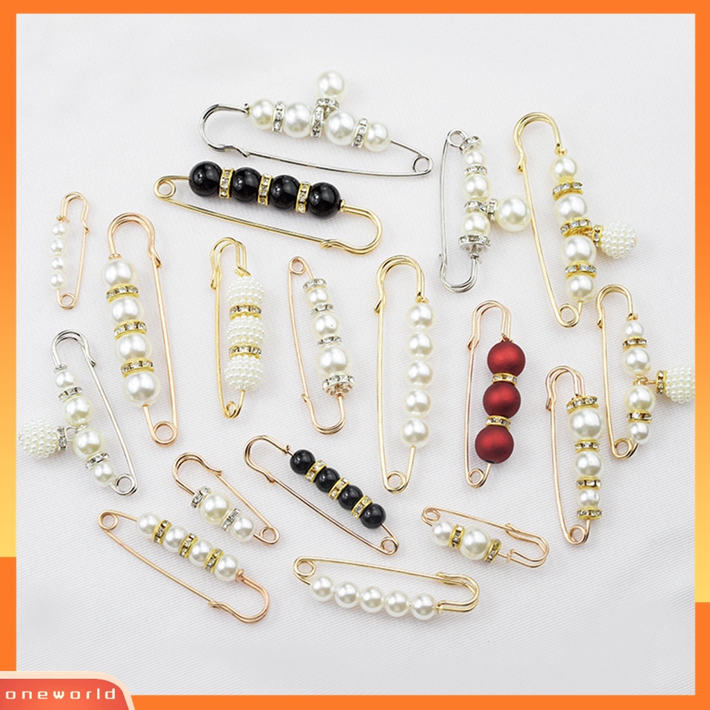 [Oneworld] Safety Brooch Fine Workmanship Prevent Exposure Attractive Faux Pearl Women Safety ...