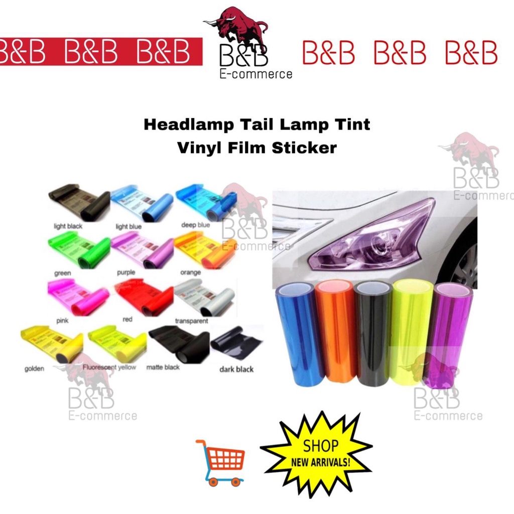 1Meter x 30cm Car Tinted Film Headlamp Headlight Fog light Tail Light ...
