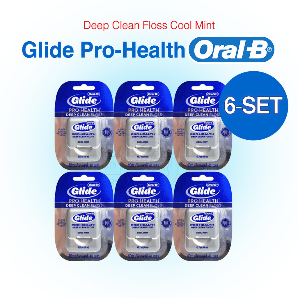 [Oral-B] Glide Pro-Health Deep Clean Floss Cool Mint 40M x 6P dental ...
