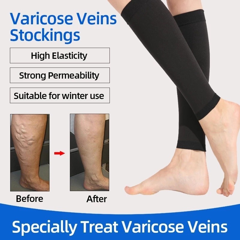 1 Pair Medical Grade Compression Sock To Prevent Varicose Veins Calf ...