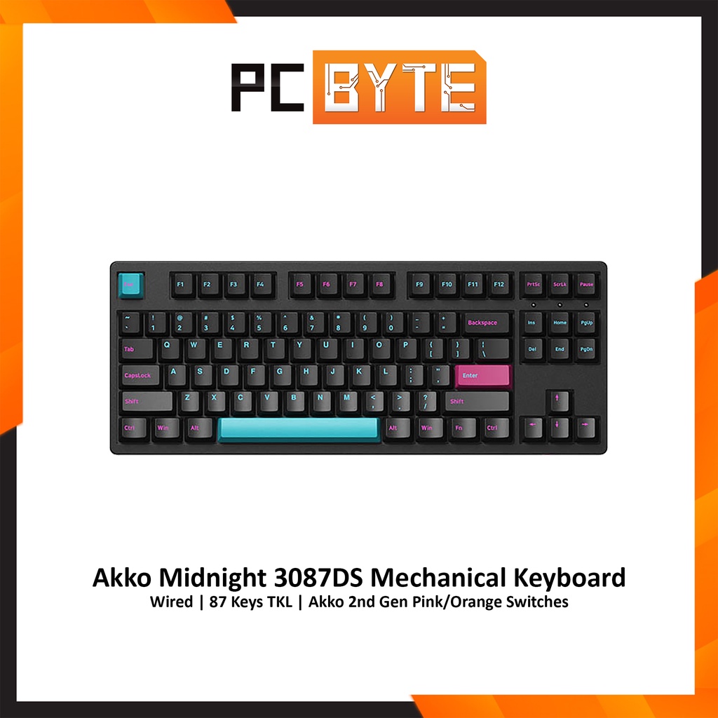 Akko Midnight 3087DS Mechanical Keyboard - (Wired | 87 Keys TKL | Akko ...