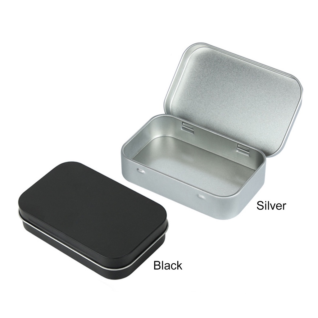 【In stock】Metal Tin Box Case Empty Container With Lid 2pcs Flaps Multi ...