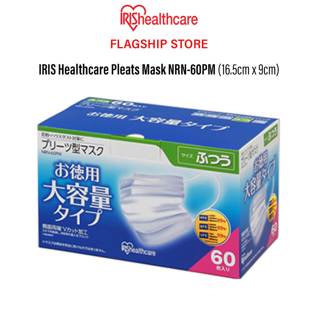 IRIS Healthcare NRN-60PM, Reliable Safety Face Mask, White, 3ply, 60pcs ...