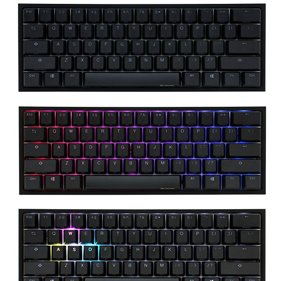 Ducky One 2 Mini Rgb 60% Pbt Gold Key Cap Mechanical Keys Black ...