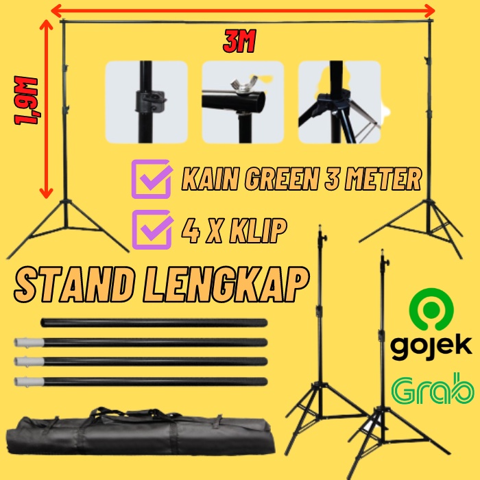 Studio Background Stand 3 Meters / Studio Photo Backdrop Stand / Green ...