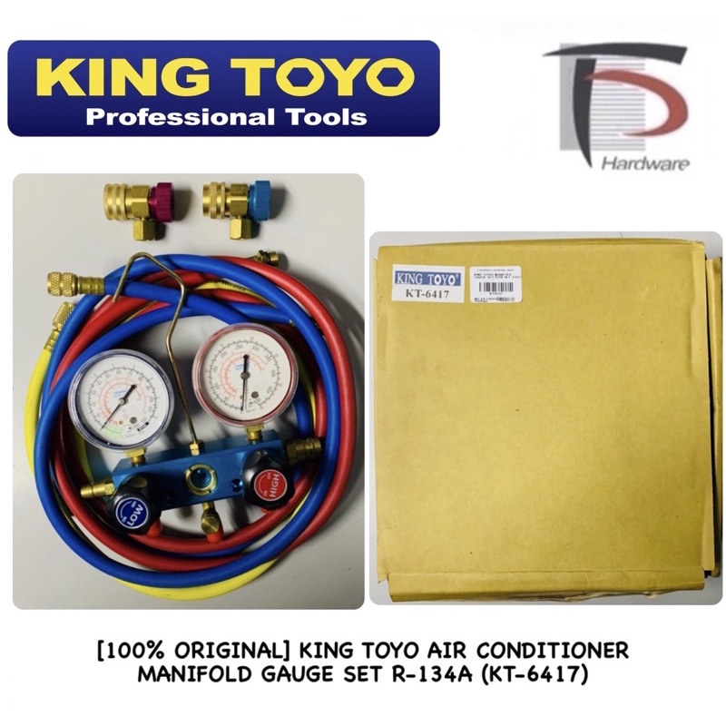 KING TOYO AIR CONDITIONER MANIFOLD GAUGE SET R-134A (KT-6417) | Shopee ...