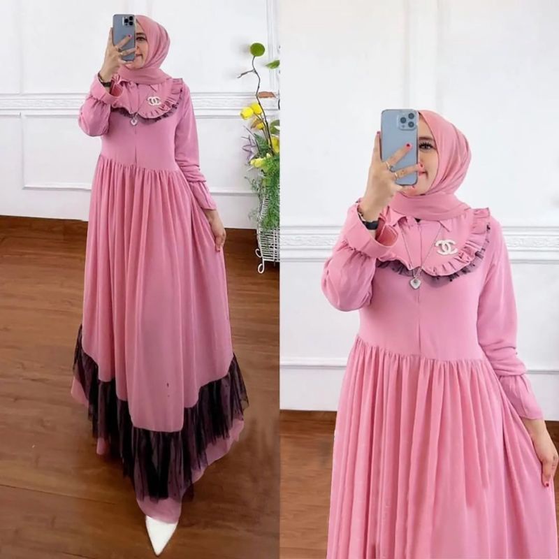 Nabila DRESS GAMIS Beautiful Women Teenage Girls Adult SYARI Invitation ...