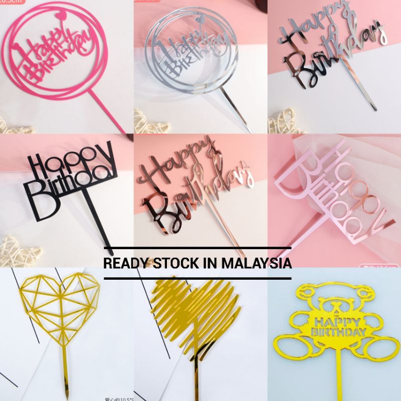 Acrylic Happy Birthday Tag/Happy Birthday Cake Topper /Love Cake Topper ...