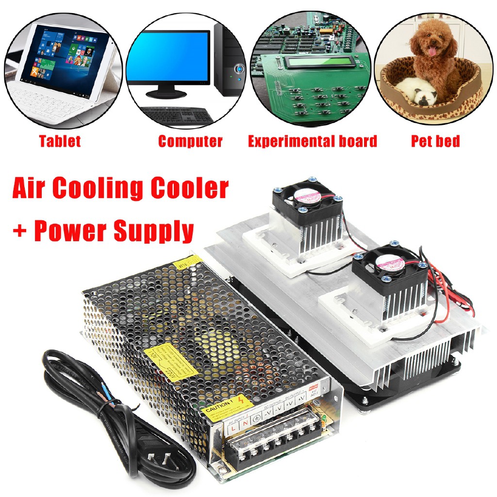 2 Core Refrigeration Thermoelectric Peltier Air Cooling Cooler+ Power ...