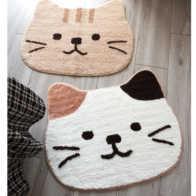 Litter Mat Children Cute Cartoon Cat Face Shape Mats Soft Absorbent ...