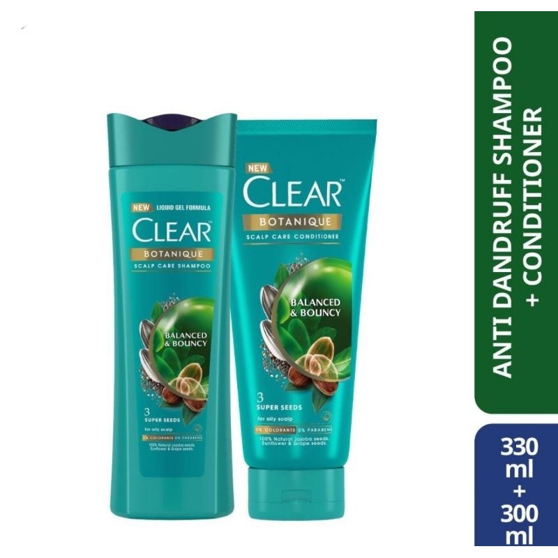 Clear Botanique Balanced & Bouncy -Shampoo 330ml /Conditioner 300ml ...