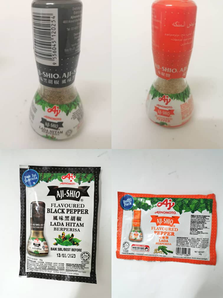 AJISHIO Black Pepper White Pepper/Lada Hitam Lada Putih-45g | Shopee ...