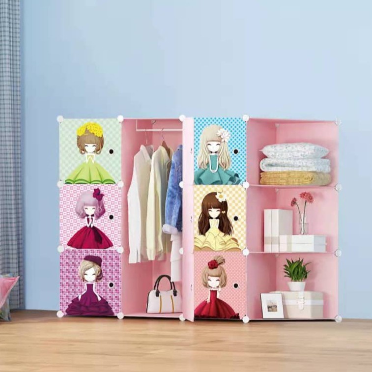 Almari Pakaian / FLOWER GIRL CR 9C DIY Rack Storage Cabinet Wardrobe ...