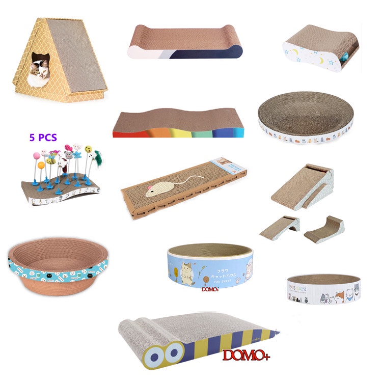 [SG Stcok]DOMO+ Cat Scratch Board with Funny Bell Ball Scratching Pad ...
