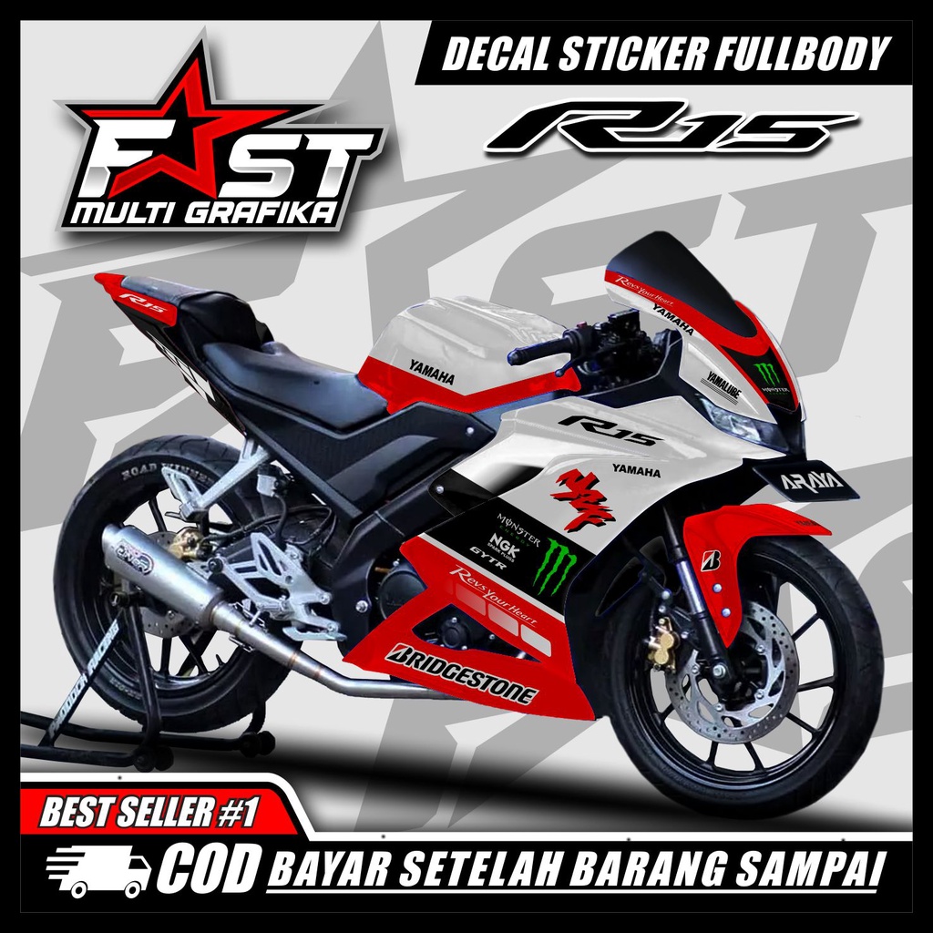 Decal R15 V3 YZF Sticker striping Decal Yamaha R15 V3 YZF Racing ...