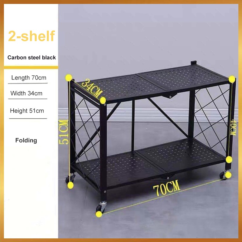 [SG Ready Stocks]Folding Storage Rack with Wheel Movable for Kitchen ...