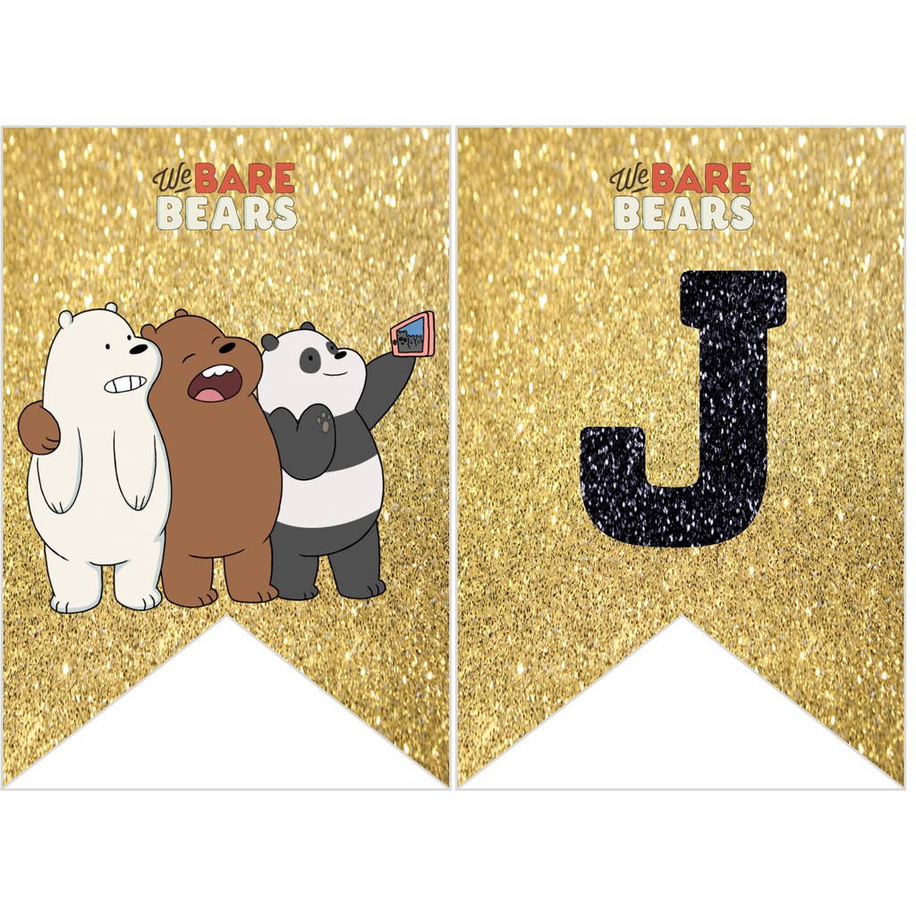 Bunting Banner - We Bare Bears - Happy Birthday | Shopee Singapore