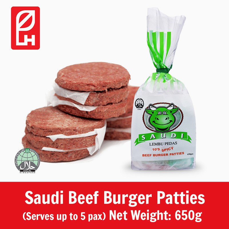 Saudi Beef Burger Patties | 650g - 10pcs | Ready-To-Cook | Shopee Singapore