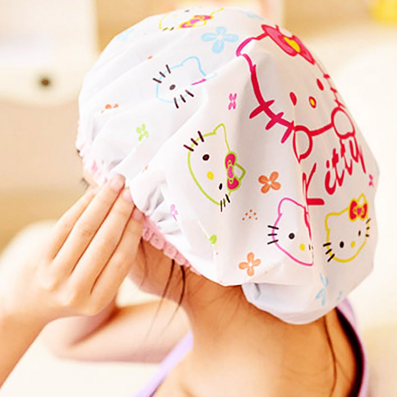 Cute cartoon shower cap waterproof shower cap shampoo cap random color ...