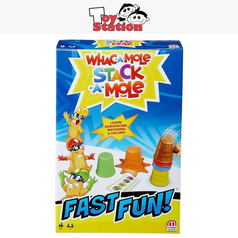 Mattel Games Fast Fun! Whac-A-Mole Stack-A-Mole Game (Bundle Of 2 ...