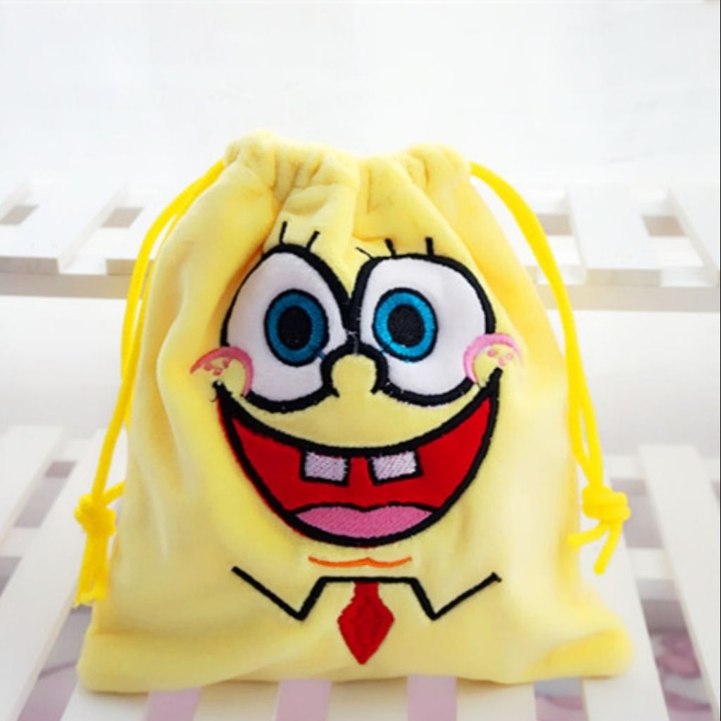 Spongebob Squarepants Velvet Drawstring Pouch Case | Shopee Singapore