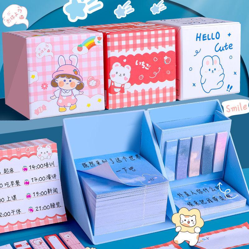 Creative Post-it Note Set Cute Cartoon Boxed Note Pad Note Sticker ...