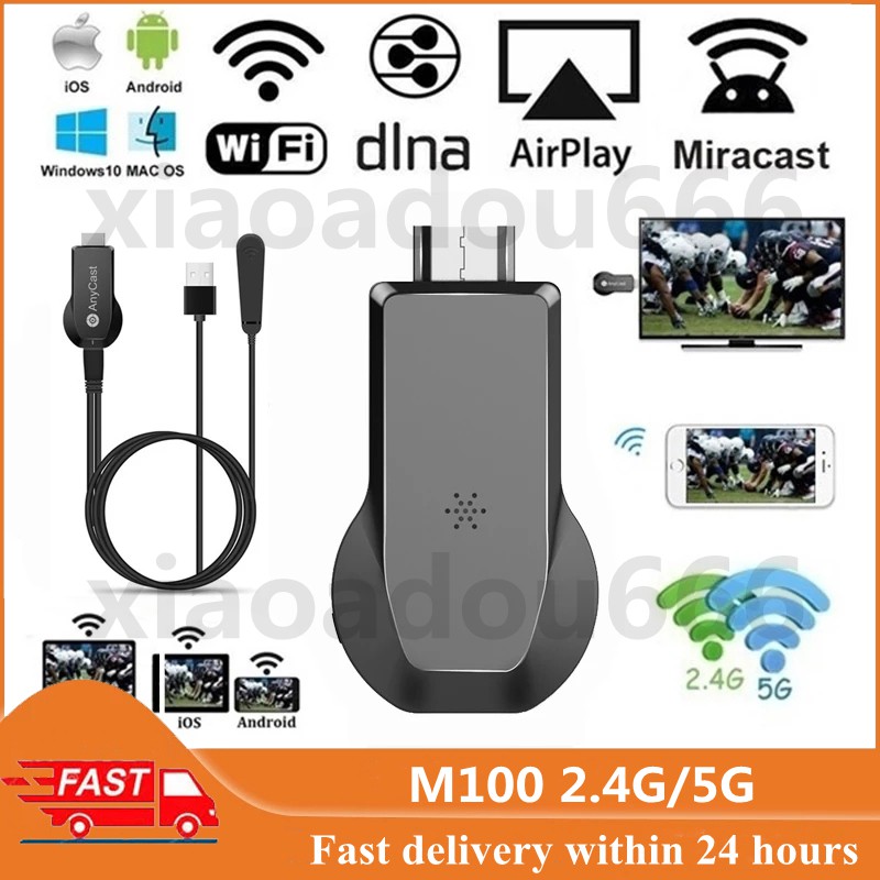 Anycast M100 2.4G/5G 4K Miracast Any Cast Wireless DLNA AirPlay HDMI TV ...