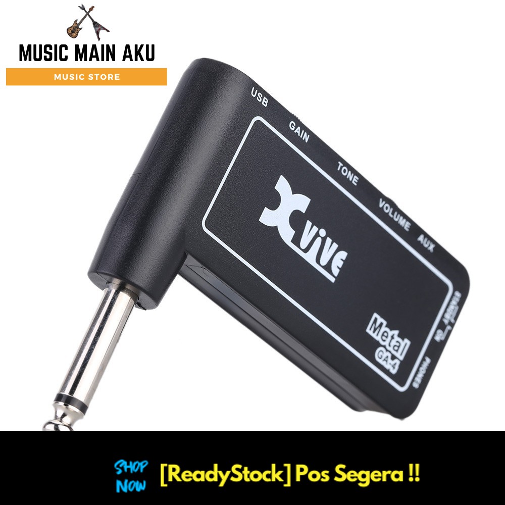 Xvive GA4 Metal Mini Rechargeable Electric Guitar Plug Headphone Amp ...
