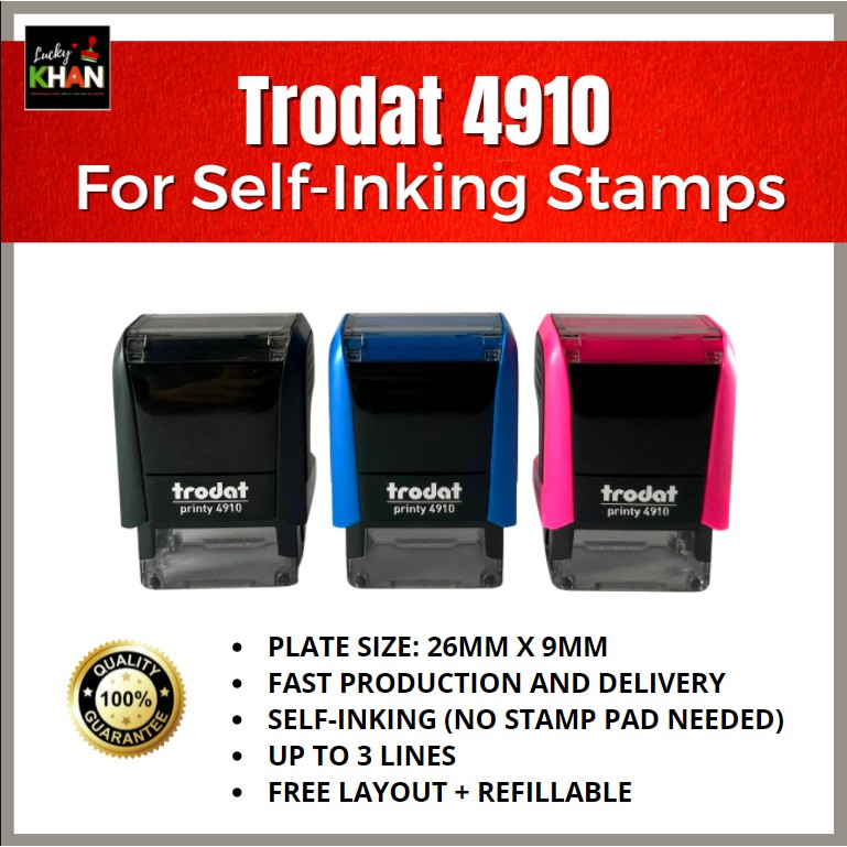 Trodat 4910 Self-Inking Personalized Stamp with Free Layout for Work ...