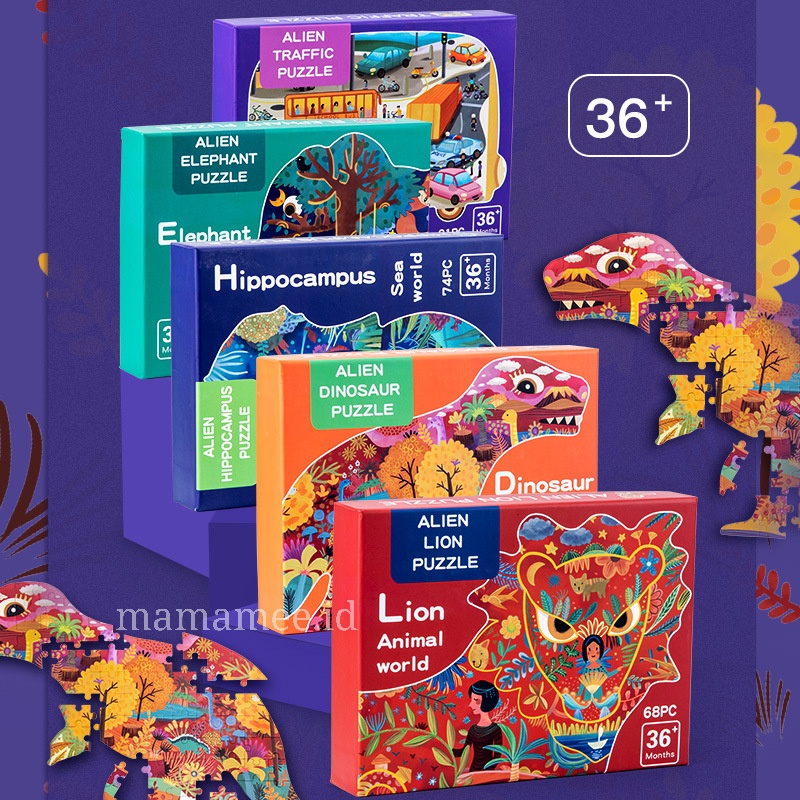 [Large] Alien Illustration Puzzle Large Shape Puzzle Dino World ...