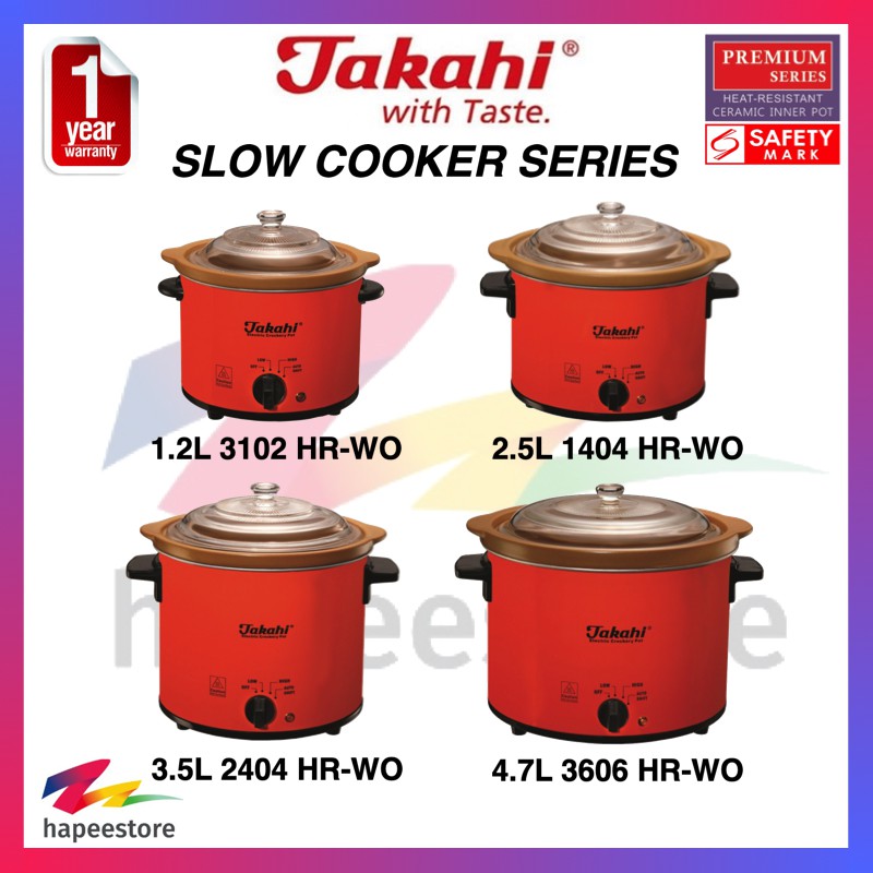 Takahi Slow Cooker Series (1 Year Warranty) 3102 1404 2404 3606 1606 ...