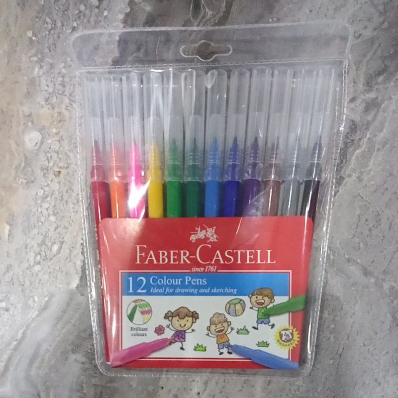 MAGIC PENS FABER CASTELL (12 COLOUR PENS) | Shopee Singapore