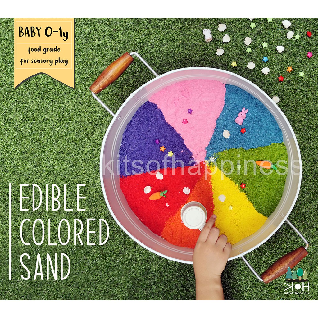 EDIBLE colored sand rainbow - EDIBLE food grade sand toy - montessori ...