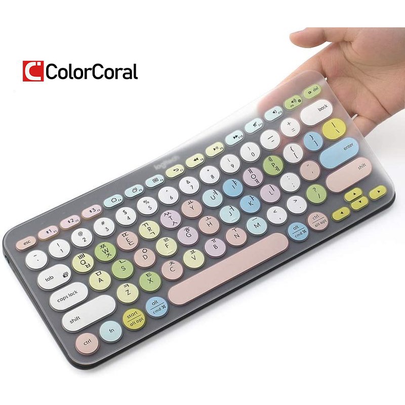 ColorCoral Korean Language Silicone Keyboard Cover Skin for Logitech ...