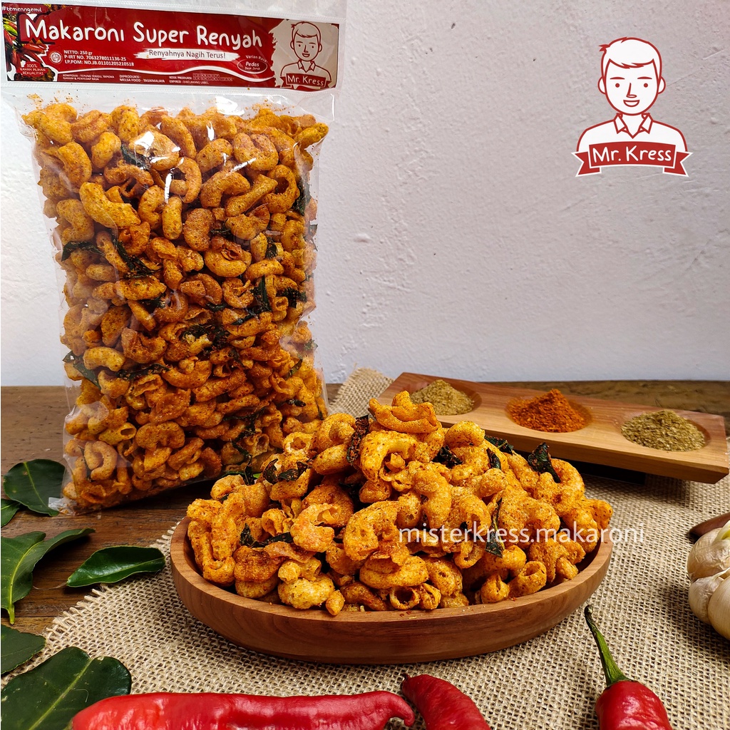 Orange Leaf Spicy Macaroni - Mister Kress - Super Crispy - Snack 250 gr ...