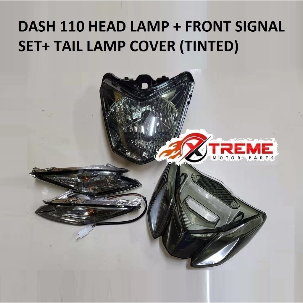 HONDA DASH110 DASH 110 V1 FIRST MODEL HEAD LAMP TINTED + FRONT SIGNAL ...