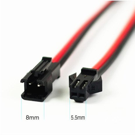 2p 2 Pin JST SM Pitch 2.54mm Male and Female 15cm 24AWG Wire Quick Connector LED Strip Plug ...