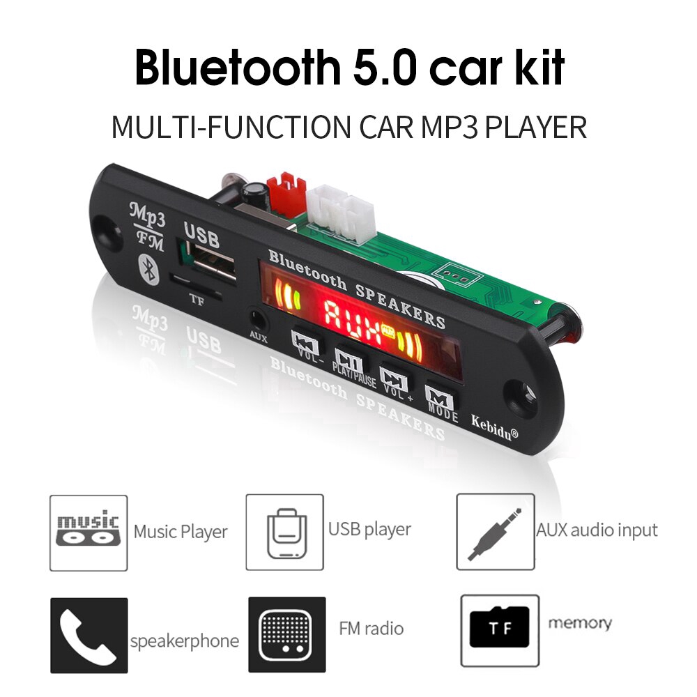 Bluetooth 5.0 MP3 Player Decoder Board Car Radio Amplifiter Handfree ...