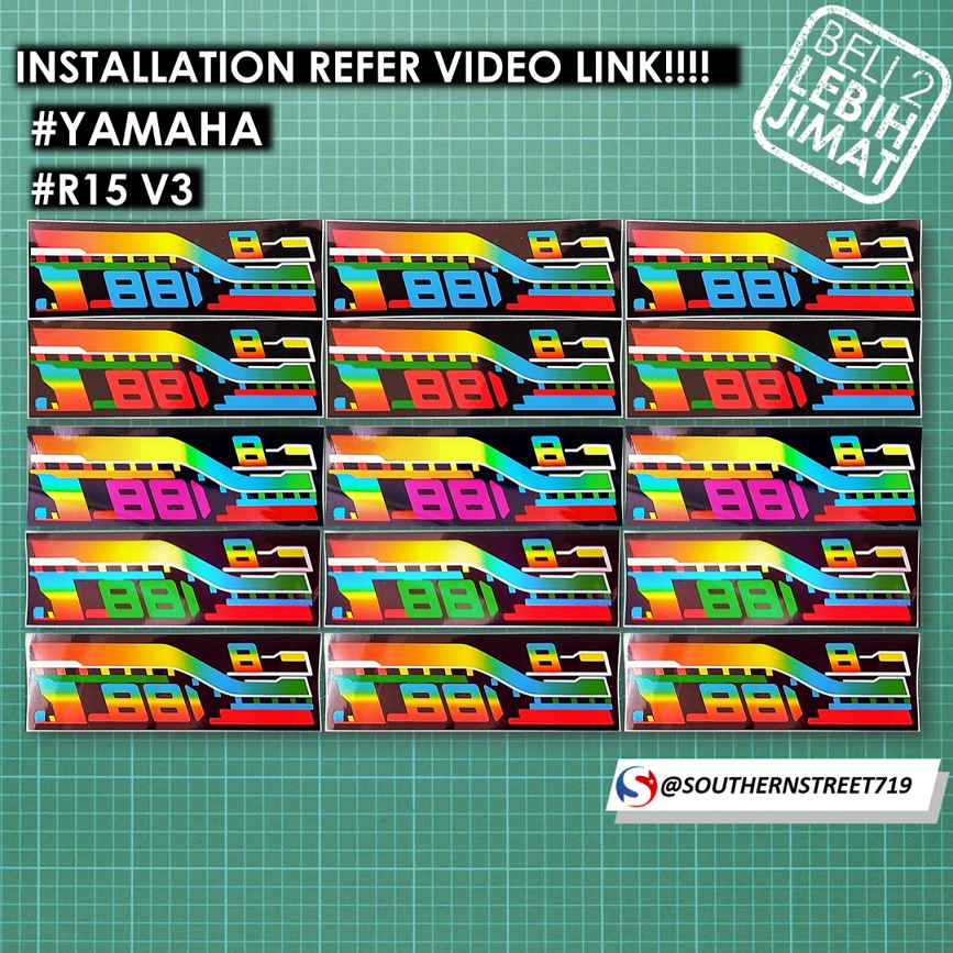 Yamaha R15 V3, MT15 speedometer meter colour sticker (DIY) | Shopee ...
