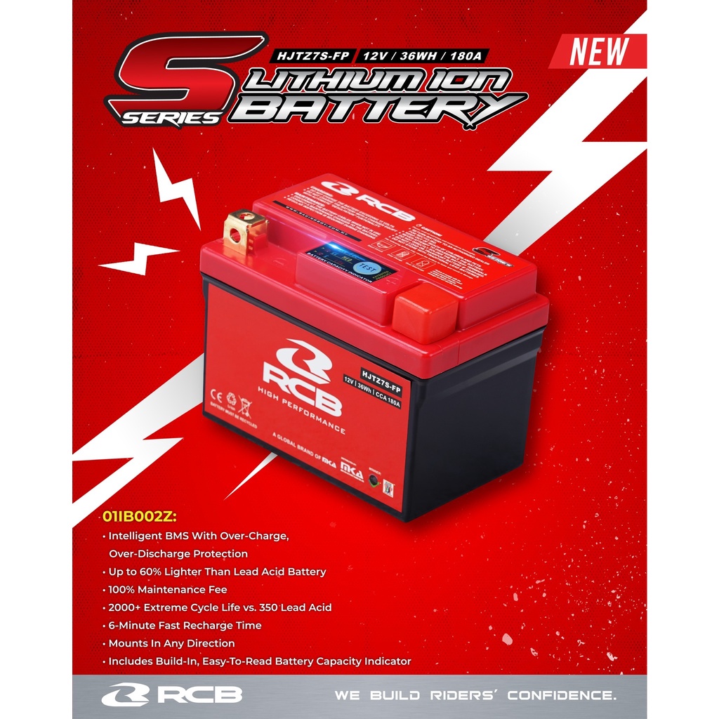 RCB Racing Boy S Series LITHIUM BATTERY 7L(12V 36WH 180A) HJTZ7S RS150 ...