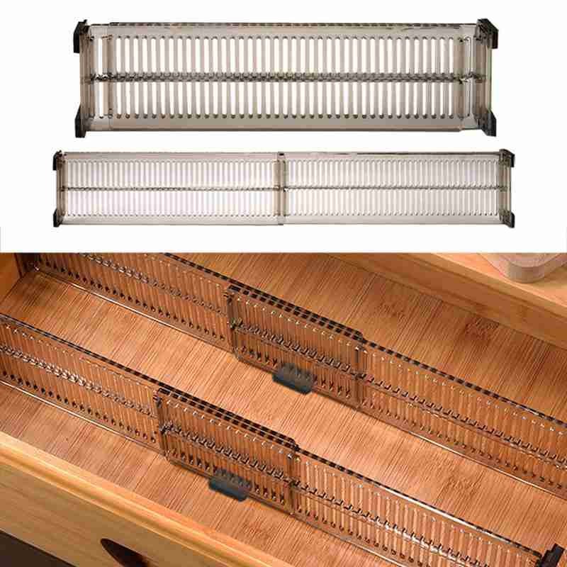 2PCS Adjustable DIY Drawer Clapboard Partition Divider Transparent ...