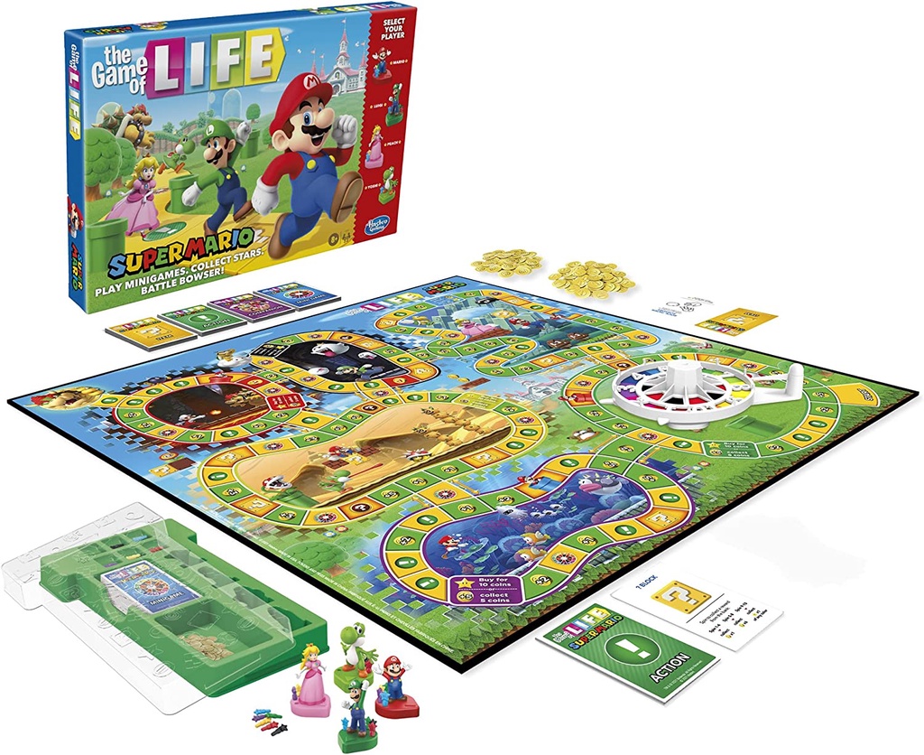Hasbro Gaming The Game of Life: Super Mario Edition Board Game for Kids ...